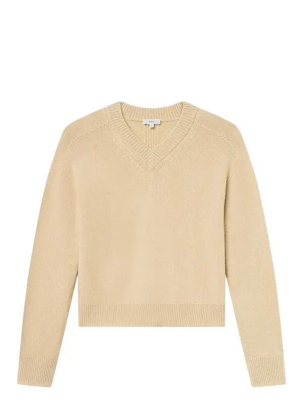 A.L.C. Calven Cashmere V-neck Sweater - Agate Stone