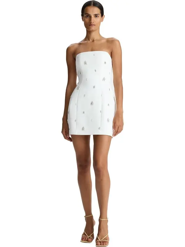 A.L.C. Elsie Embellished Strapless Mini Dress - White
