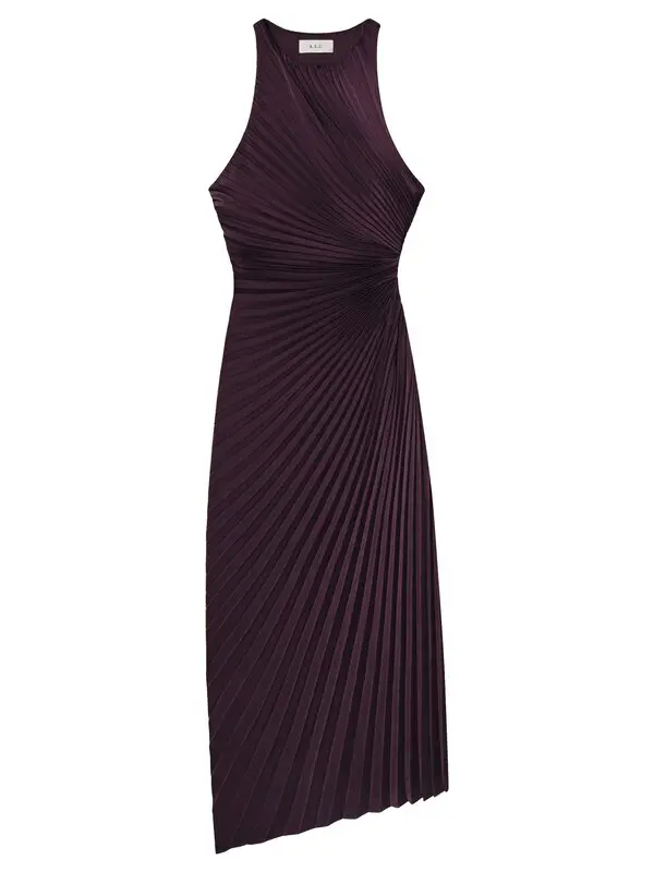 A.L.C. Reagan Satin Midi Dress - Deep Plum