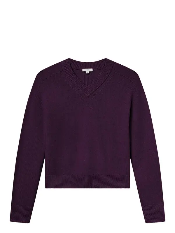 A.L.C. Calven Cashmere V-neck Sweater - Deep Plum