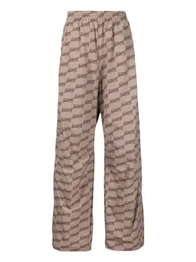 Balenciaga Allover Bb Monogram Tracksuit Pants - Beige/brown