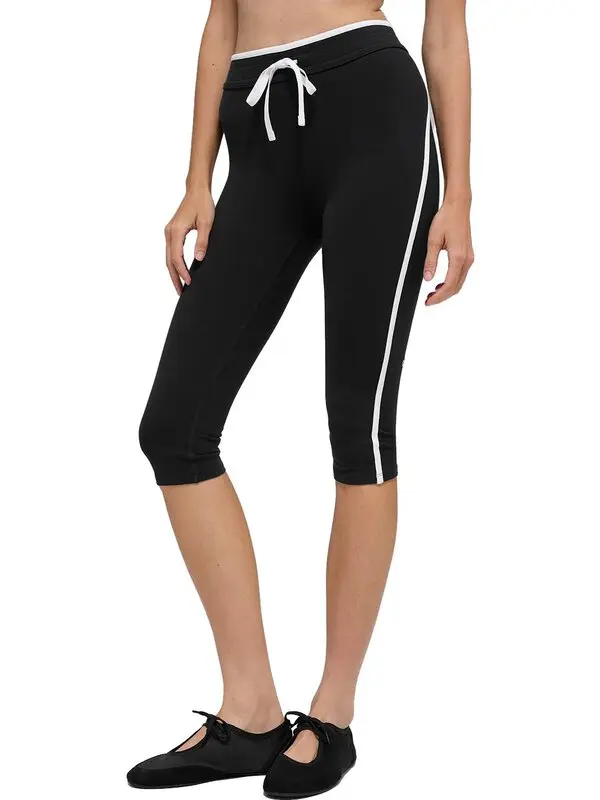 Alo Yoga Airbrush High-waist Race Pace Capri Pants - Black/white