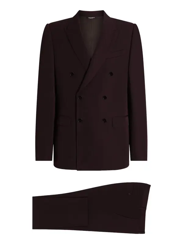 Dolce & Gabbana Double-breasted Wool Gabardine Suit - Multicolor