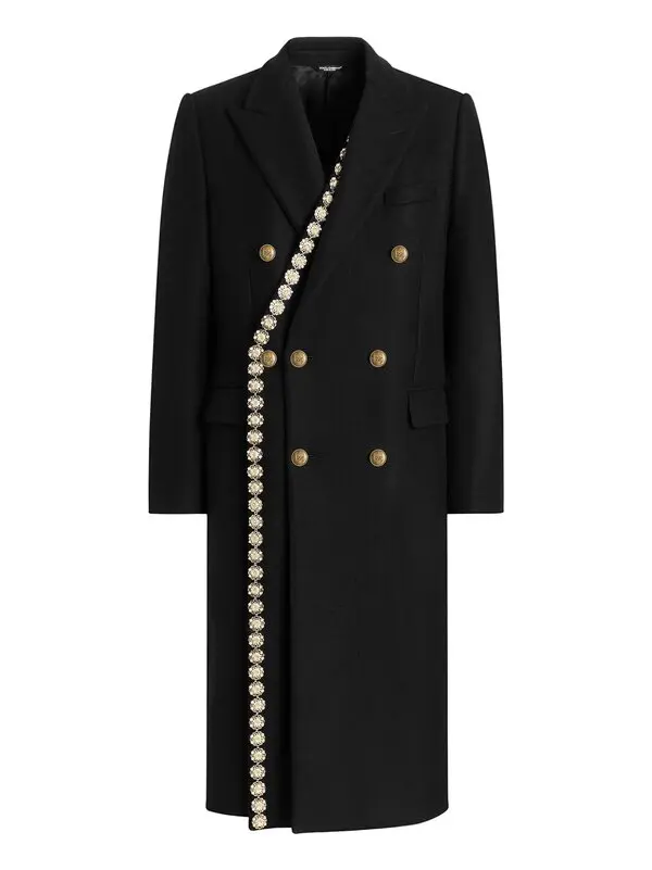 Dolce & Gabbana Double-breasted Embellished Coat - Black