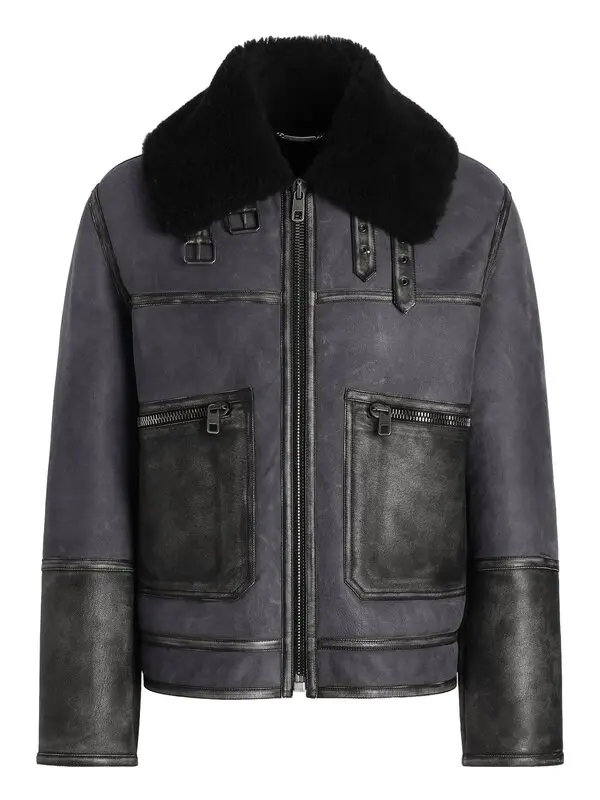 Dolce & Gabbana Shearling Bomber Jacket - Brown