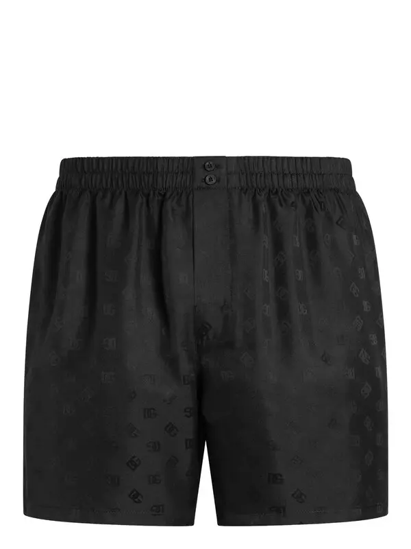 Dolce & Gabbana Logo Jacquard Boxer - Black