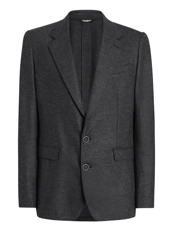 Dolce & Gabbana Single-breasted Taormina Wool Jersey Jacket - Grey