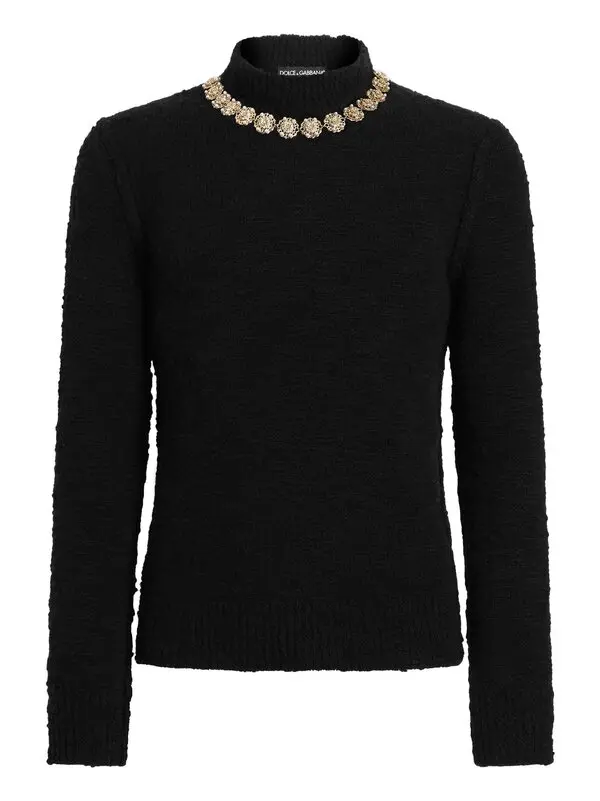Dolce & Gabbana High-neck Wool Pullover - Black