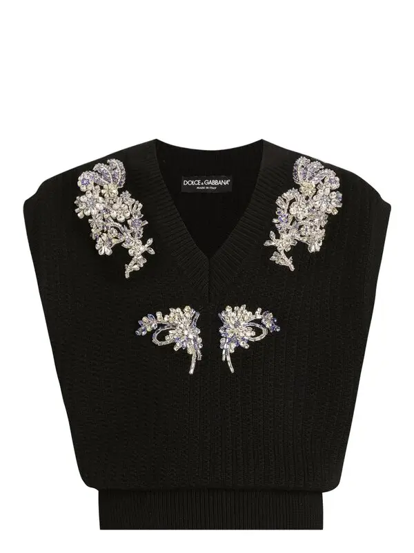 Dolce & Gabbana Cable-knit Wool Vest - Black
