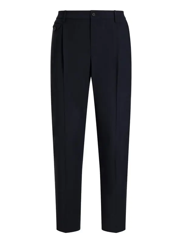 Dolce & Gabbana Wool Blend Trousers - Blue