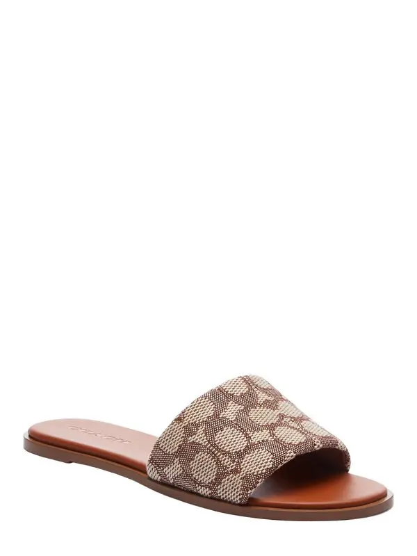Coach Holly Signature Textile Jacquard Sandals - Cocoa/burnished Amber