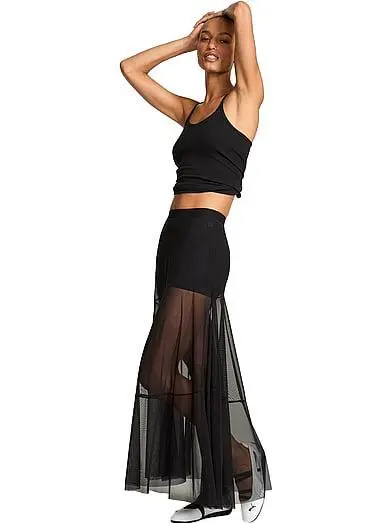 Victoria's Secret Vsx Powermesh Maxi Skirt - Black