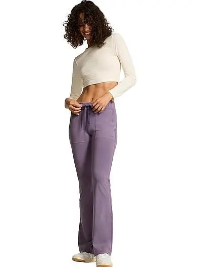Pink All-day Cotton Pocket Flare Leggings - Purple