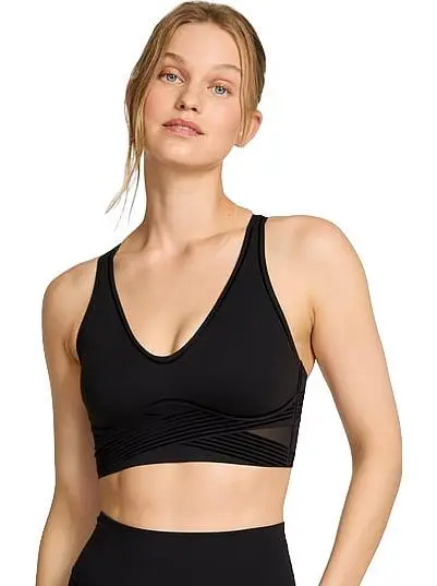 Victoria's Secret Vsx Elevate™ Refined Contours Plunge Sports Bra - Black
