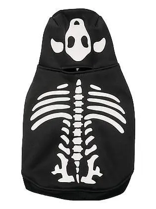 Pink Skeleton Hoodie Pet Costume - Black