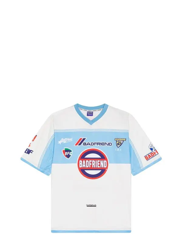 BADFRIEND Soccer Jersey - Bone & Blue