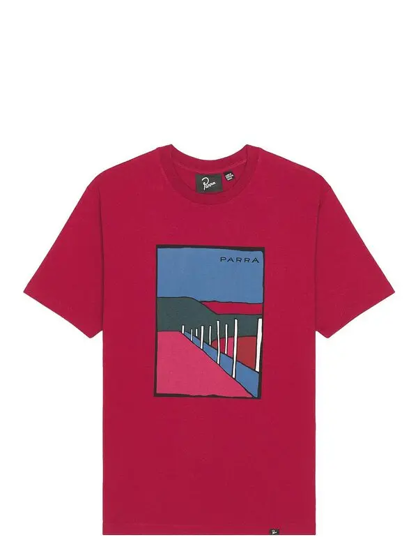 PARRA Beach Parking T-shirt In Red - Raspberry