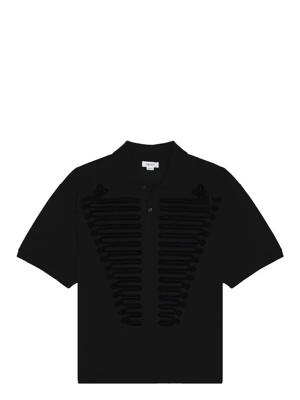 Alexander McQueen Frogging Print Polo - Black