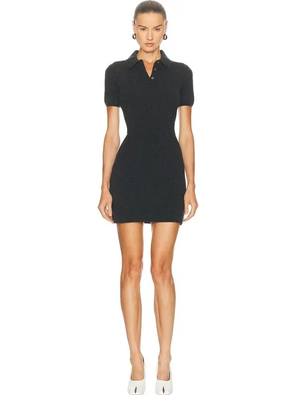 Alexander Wang Short Sleeve Polo Dress - Charcoal