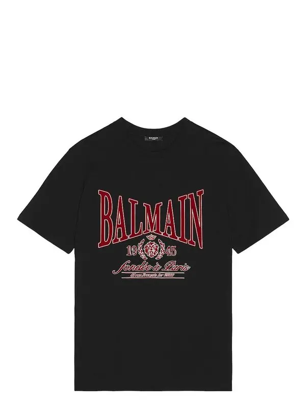 Balmain College Flock T-shirt - Black