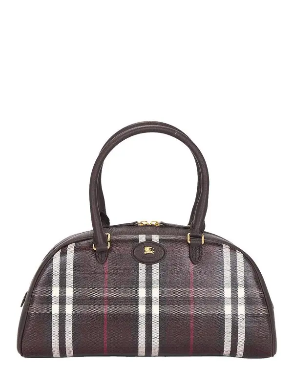 Burberry Medium Bowling Bag With Equestrian Knit Detail - Mahogany