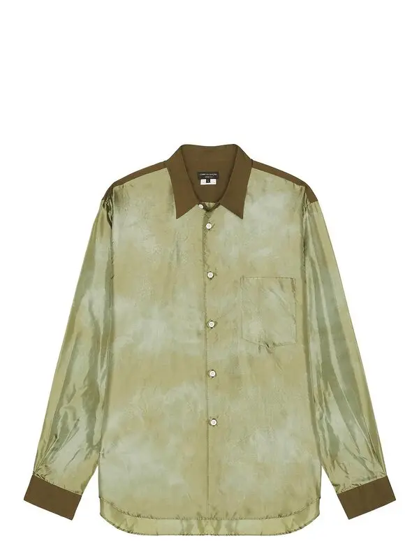 Comme Des Garçons Button Down Shirt In Olive - Khaki 3 & Khaki