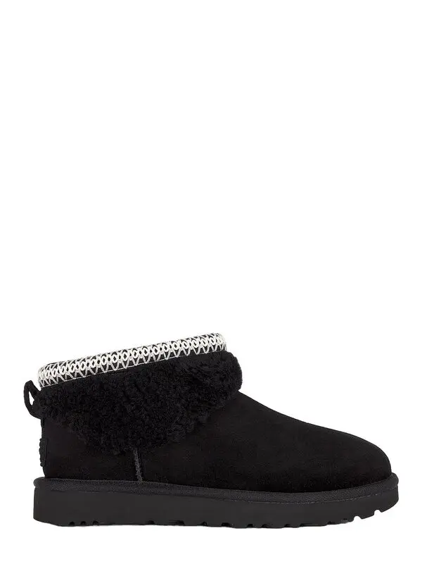 UGG Classic Ultra Mini Maxi Curly Boots - Black