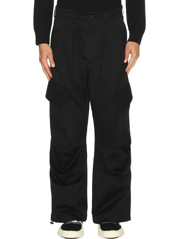 NAHMIAS Pleated Wide Leg Cargos - Black