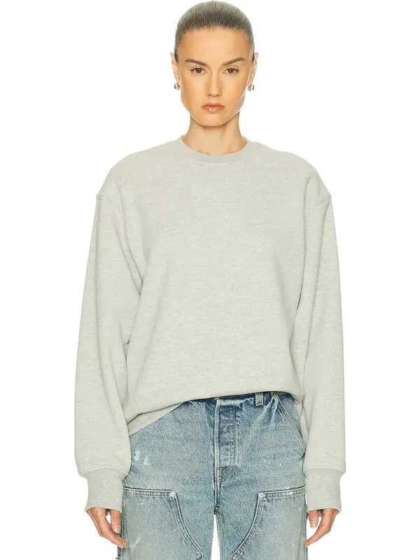 GRLFRND Essential Crew Neck Sweatshirt - Heather Grey