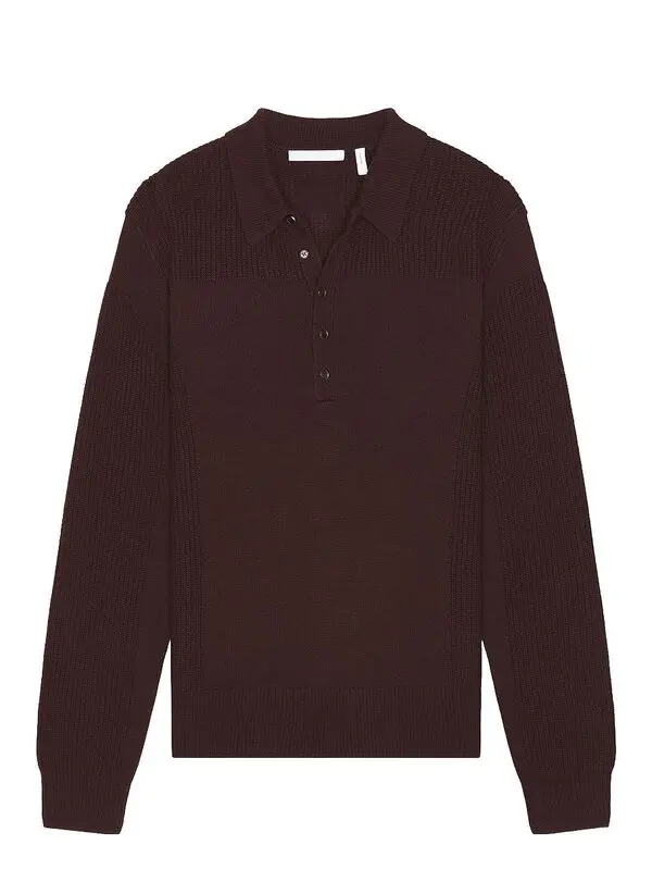Helmut Lang Block Polo In Burgundy - Dark Burgundy