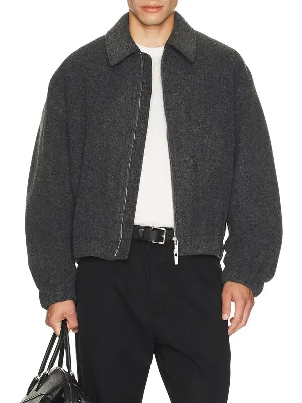 Helmut Lang Shell Bomber Jacket - Grey Melange & Black
