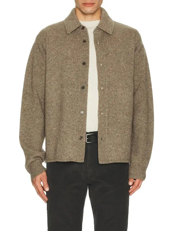 FRAME Shirt Sweater - Dark Taupe