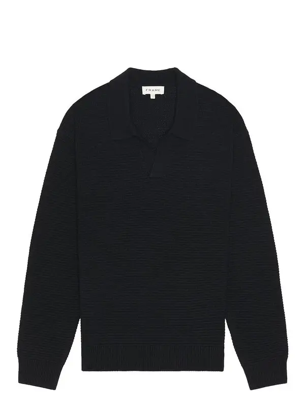 FRAME Textured Wool Cashmere Sweater - Dark Navy