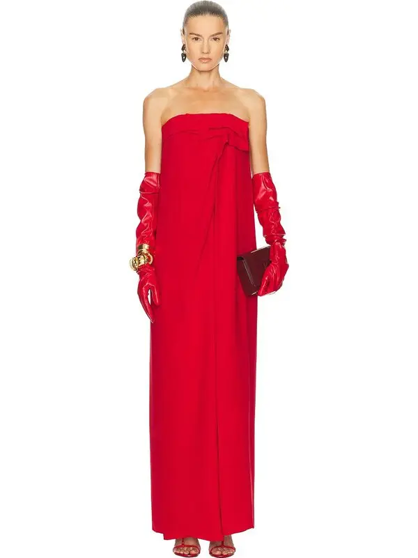 HEIRLOME Manuela Strapless Dress - Red