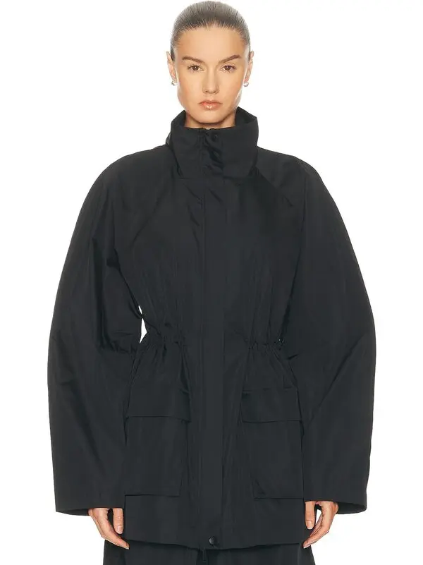 ST. AGNI Paper Taffeta Parka - Black