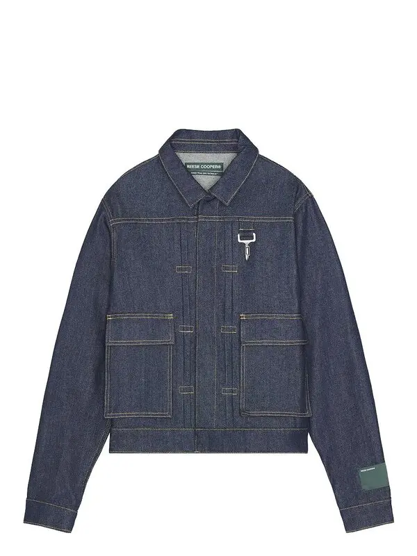 Reese Cooper Concealed Button Trucker Jacket - Undone Denim