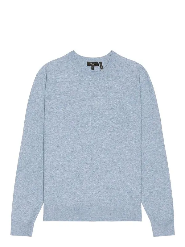 Theory Riland Crewneck Sweater - Light Blue Lake Melange