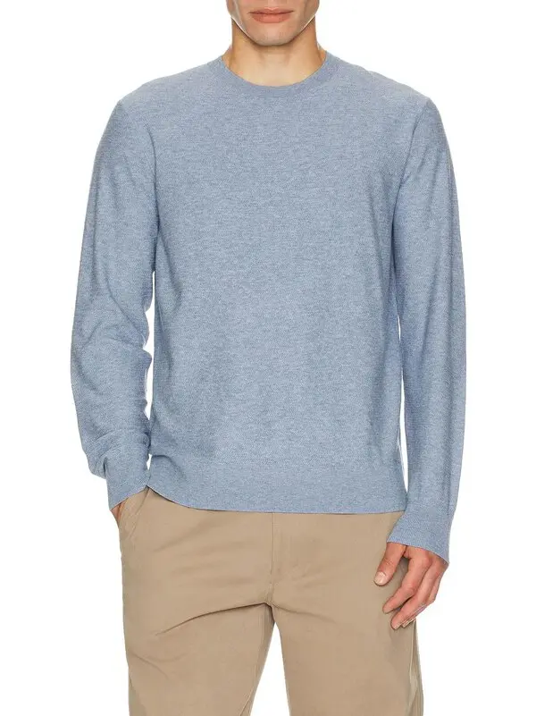 Theory Riland Crewneck Sweater - Light Blue Lake Melange