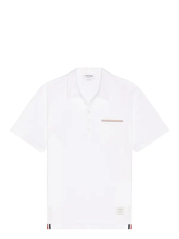 Thom Browne Oversized Short Sleeve Polo - White