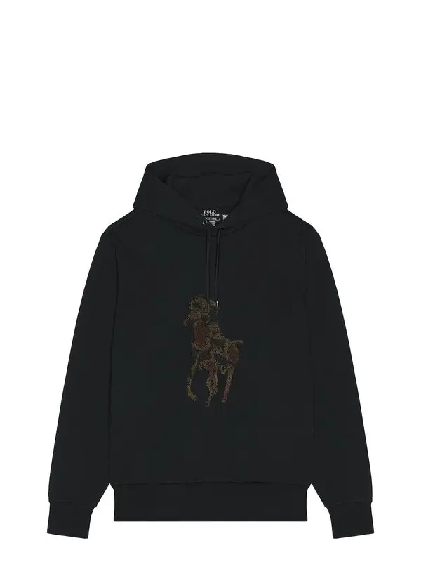 Polo Ralph Lauren Long Sleeve Double Knit Tech Hoodie With Camo Pony - Black
