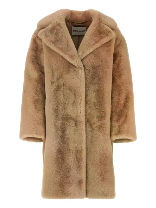 STAND STUDIO Camille Faux Fur Coat - Neutrals