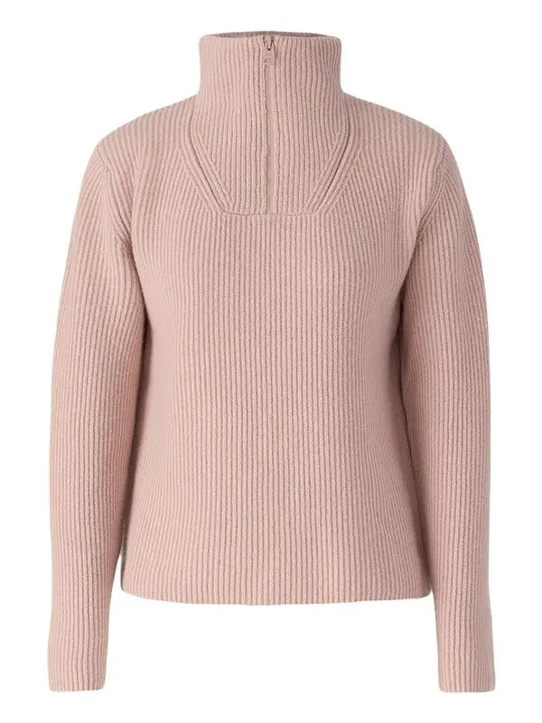 Mackage Gladys Sweater Knit Half-zip Pullover - Sepia Rose