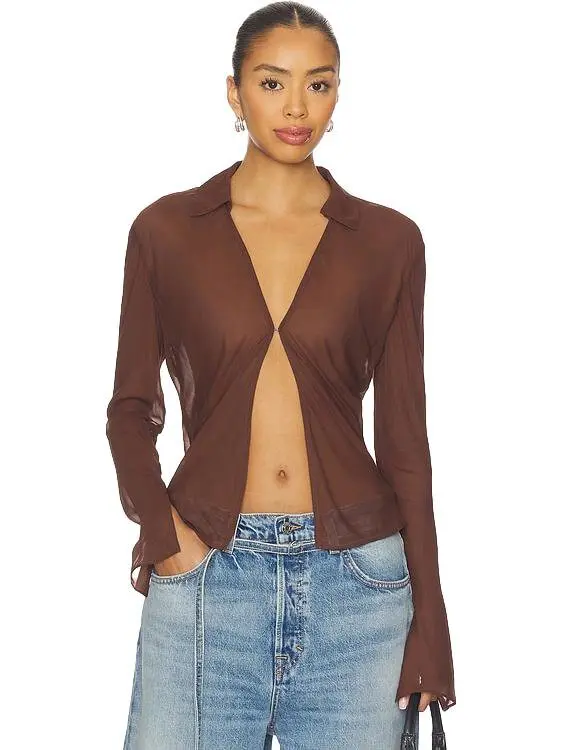 EAVES Serena Top - Brown