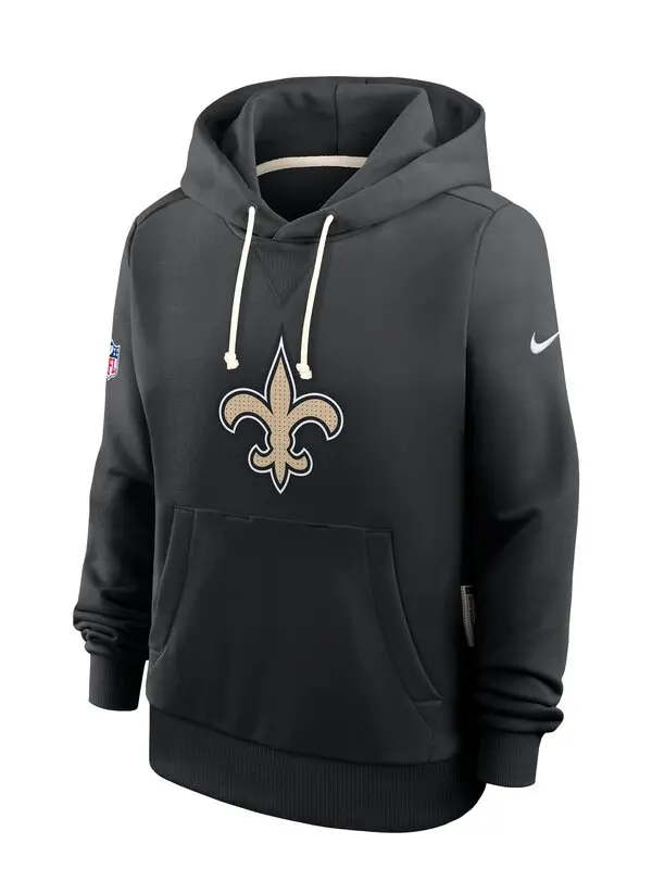 Nike New Orleans Saints Sideline Dri-fit Nfl Pullover Hoodie - Black