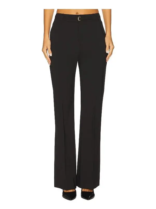 Vince High Waist Slim Flare Belted Pant - Black