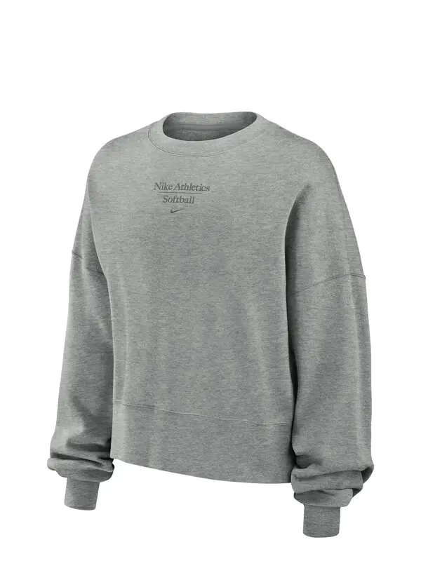 Nike Phoenix Fleece Softball Crew-neck Sweatshirt - Grey