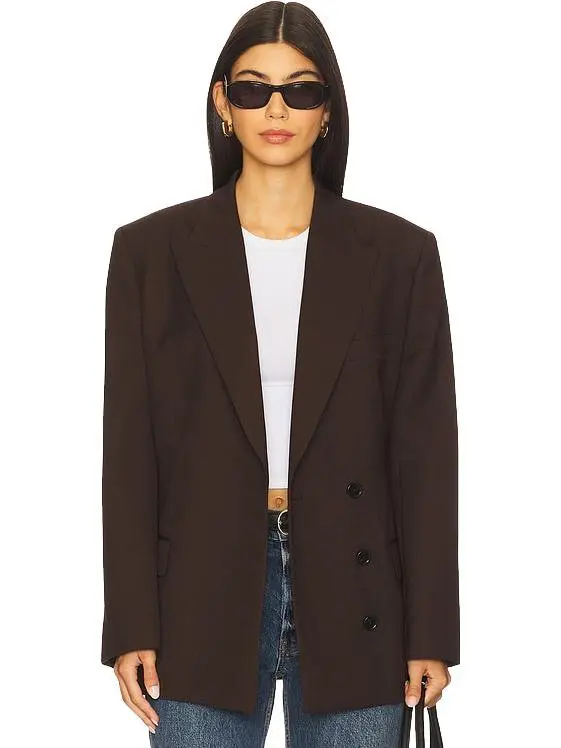 ANINE BING Aretha Blazer - Dark Brown