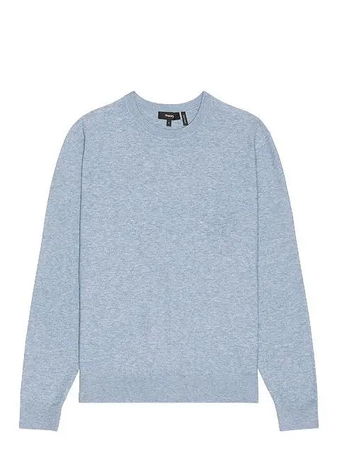 Theory Riland Crewneck Sweater - Light Blue Lake Melange
