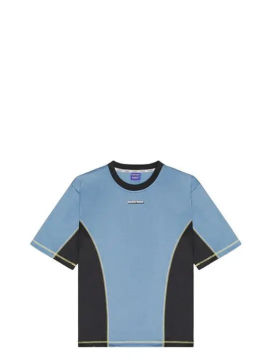 BADFRIEND Bar Logo Cover Stitch Jersey - Blue & Black