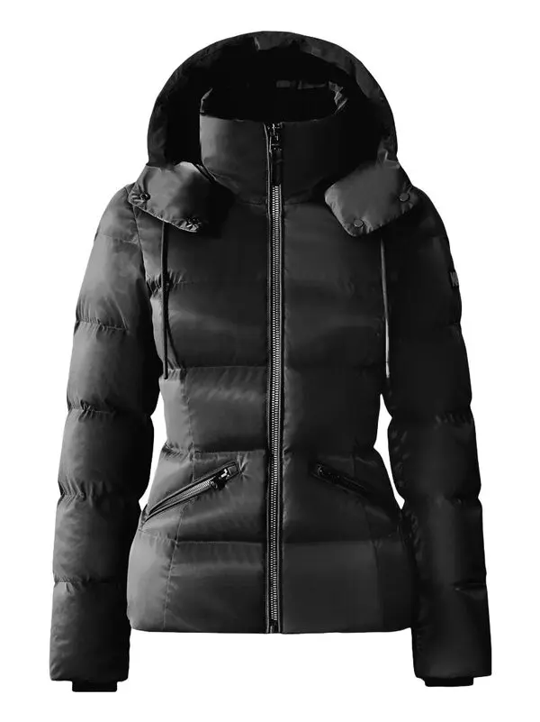 Mackage High-gloss Down Jacket With Removable Hood - Black